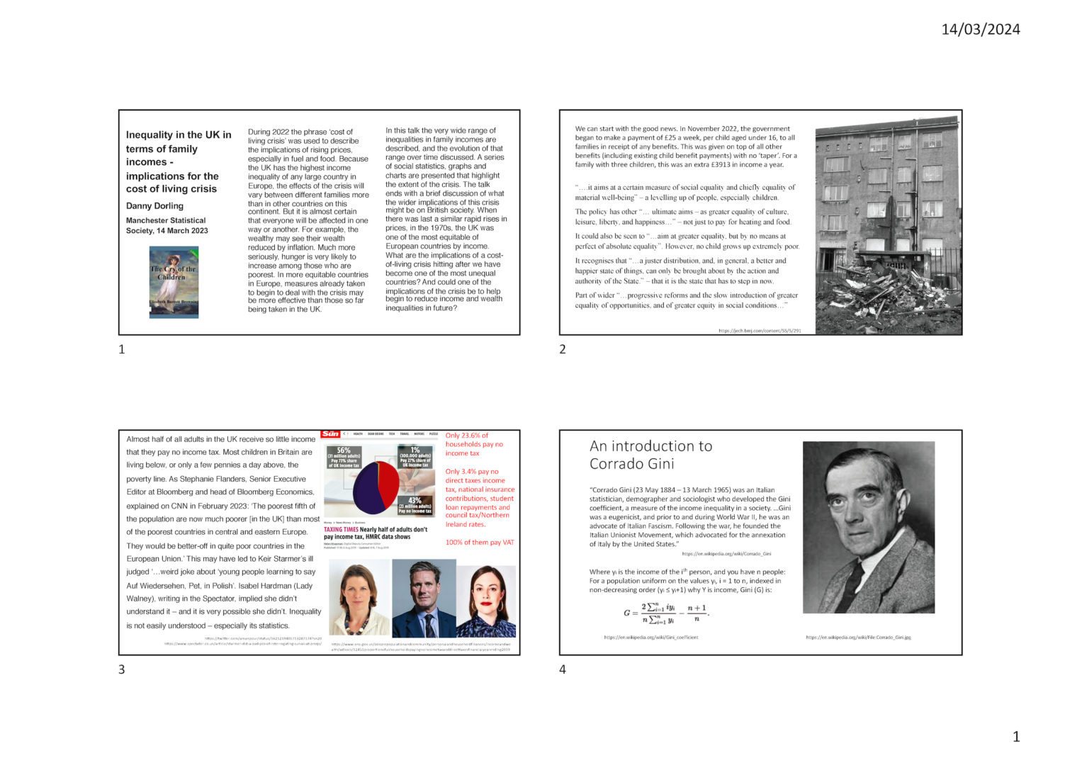 Inequality in the UK in terms of family incomes – implications for the ...